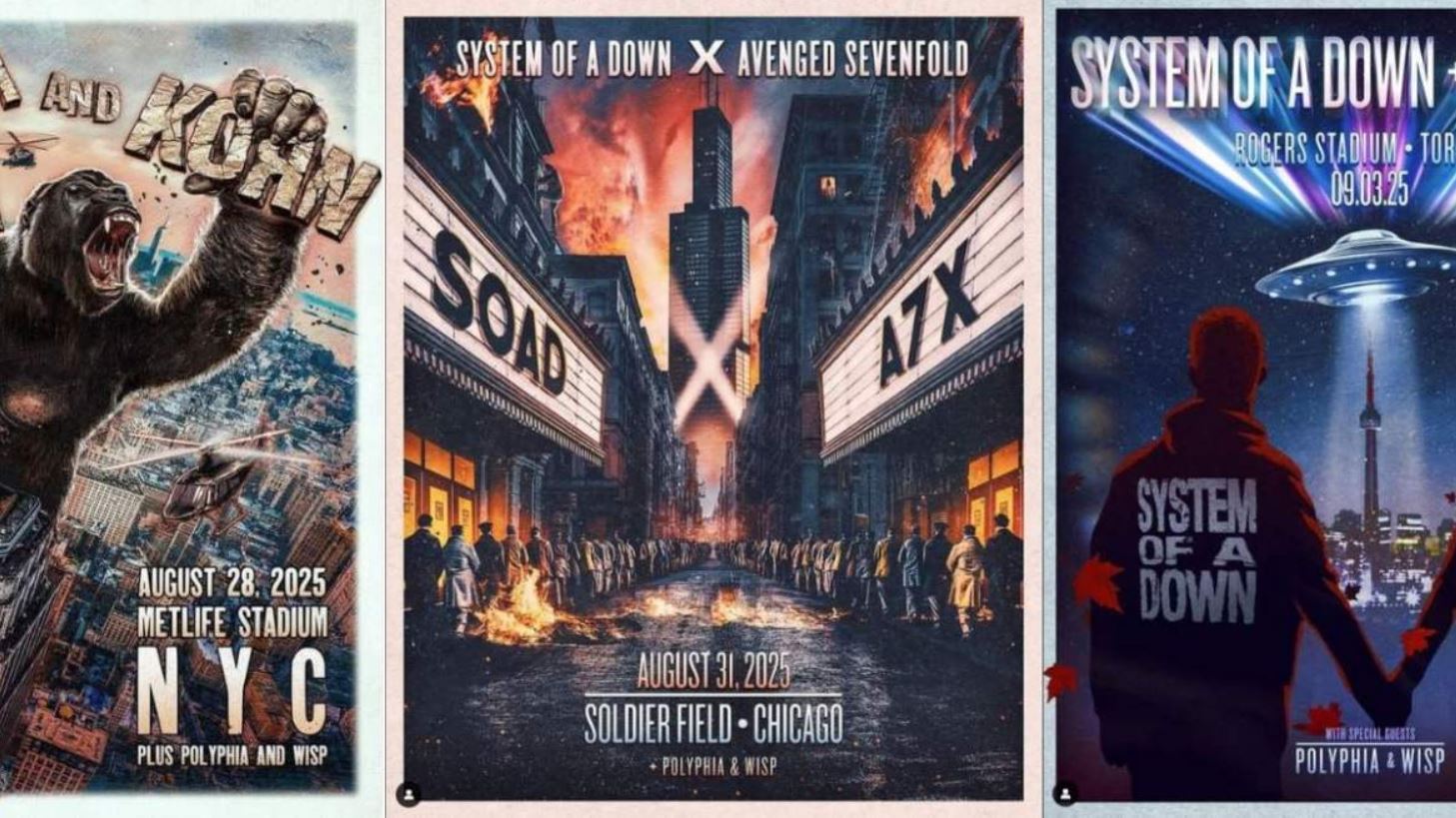 System Of A Down anuncia shows com Avenged Sevenfold, Deftones e Korn ...