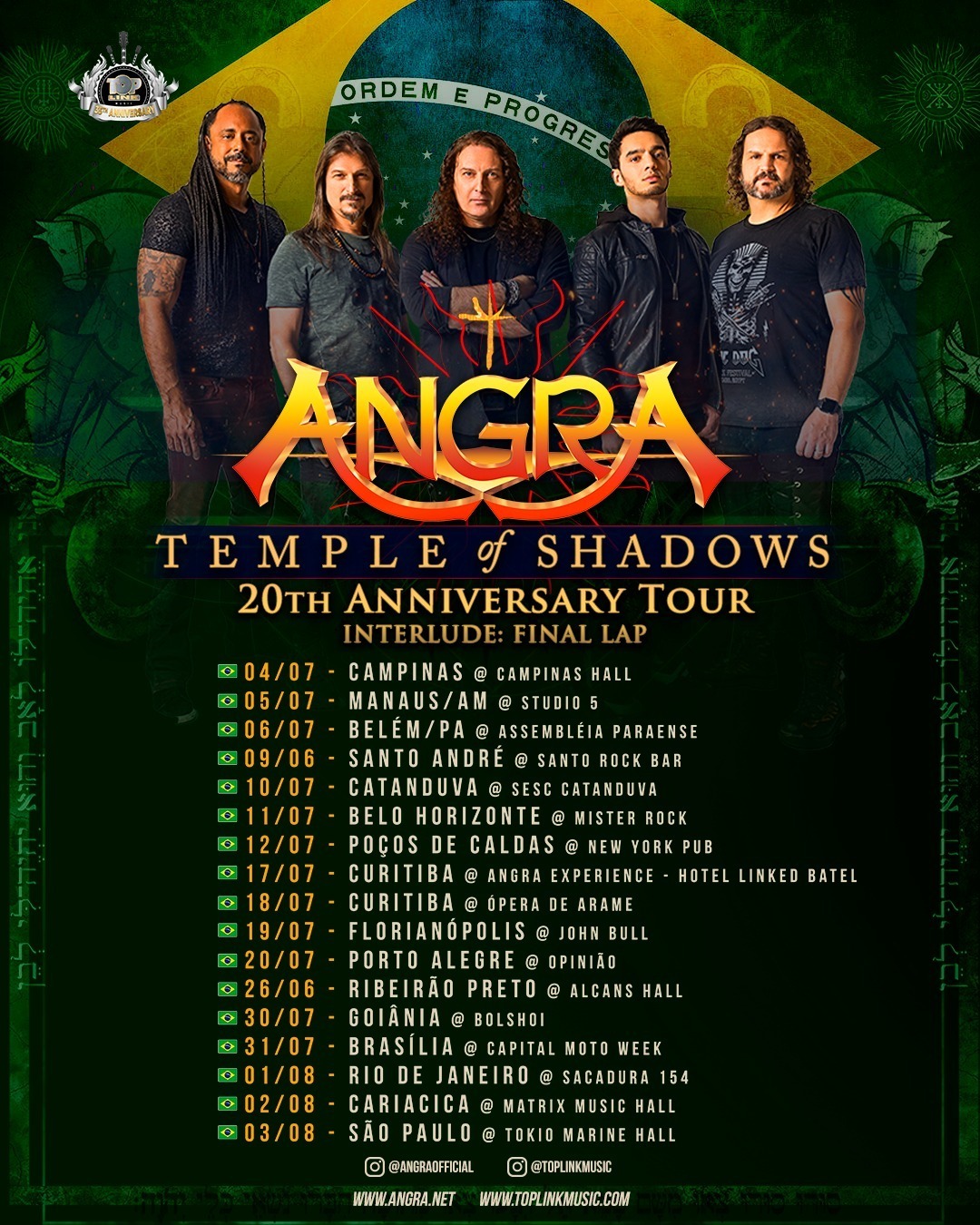 Angra anuncia as datas finais da turnê “Temple of Shadows – 20th ...